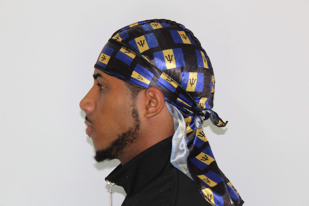 Barbados Flag Silky Durag - Drippy Rags