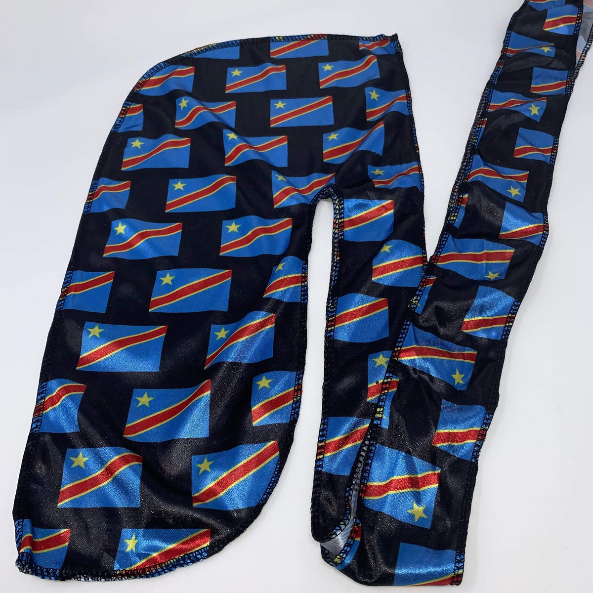 Democratic Republic of the Congo Flag Silky Durag - Drippy Rags
