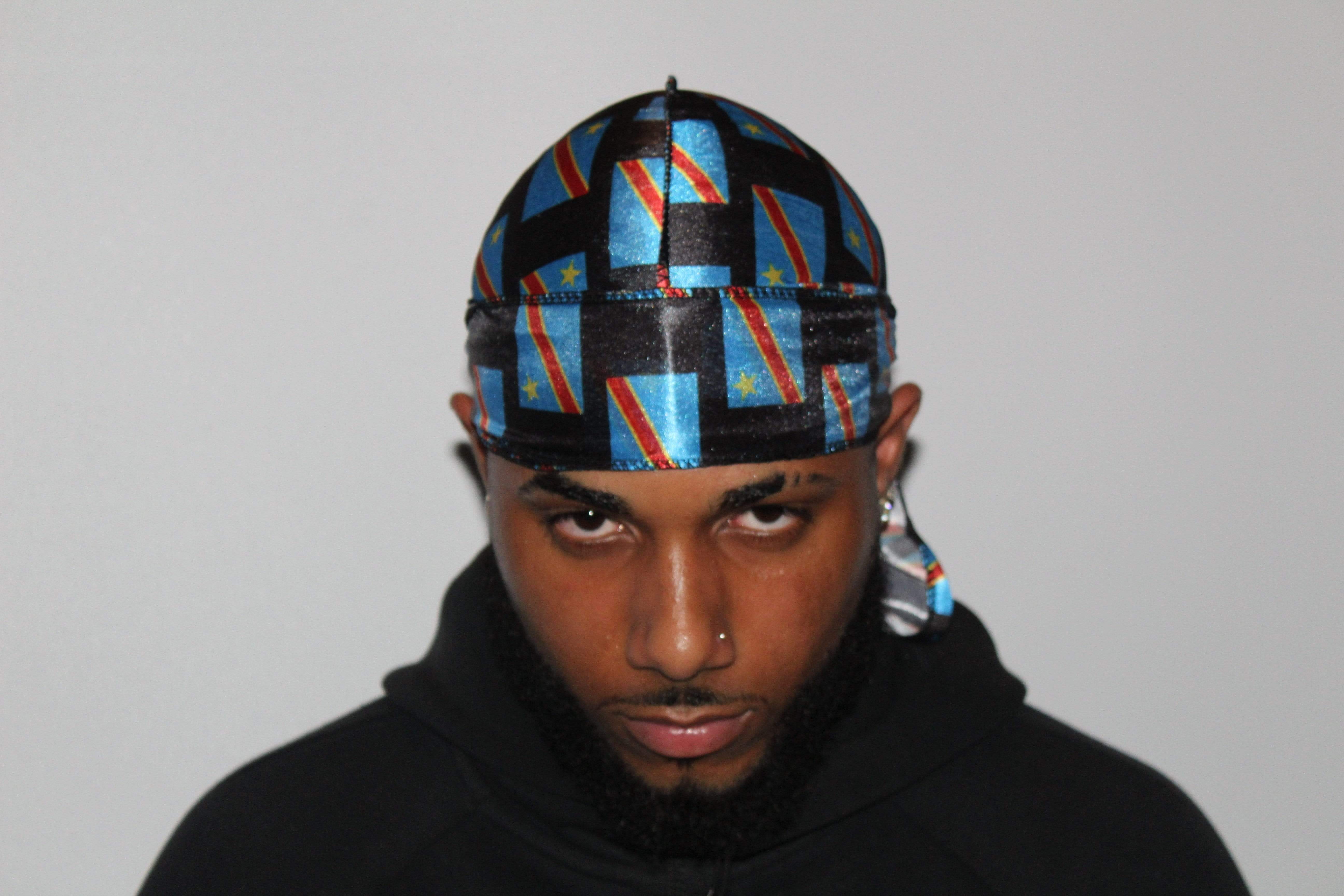 Democratic Republic of the Congo Flag Silky Durag - Drippy Rags