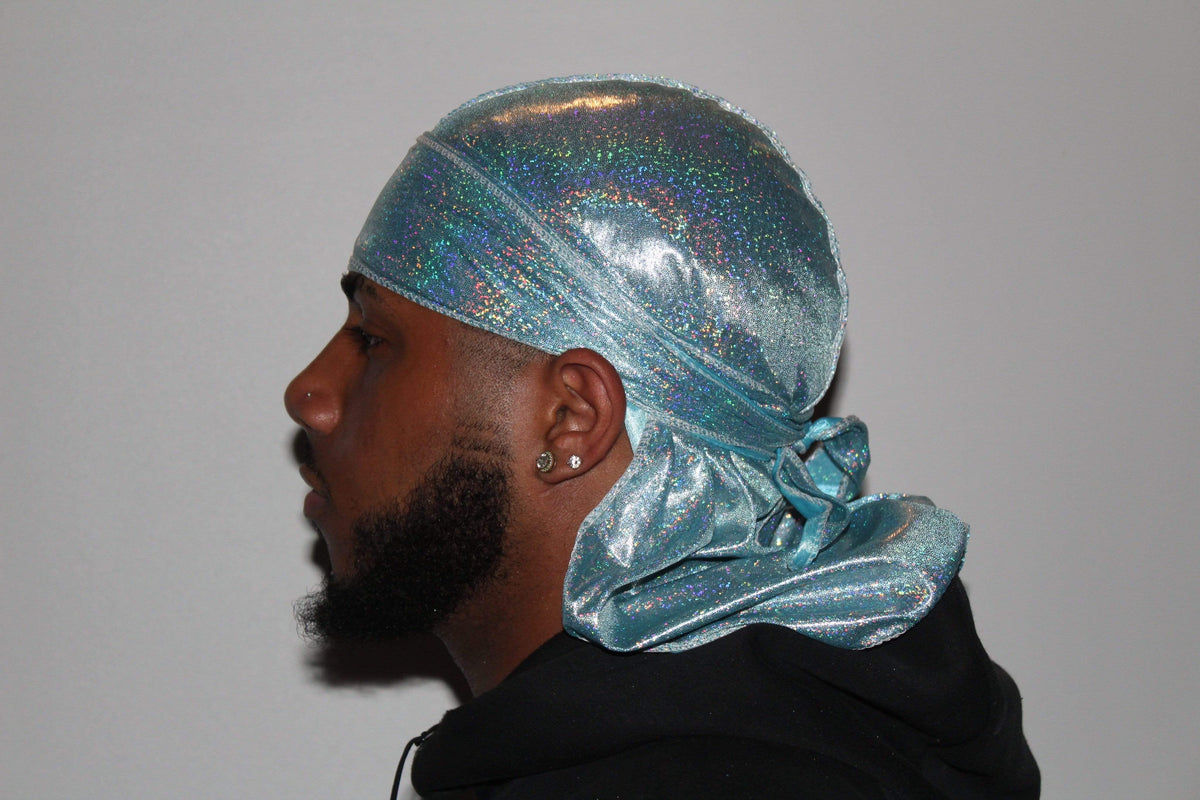 Baby Blue Hologram Durag – Drippy Rags