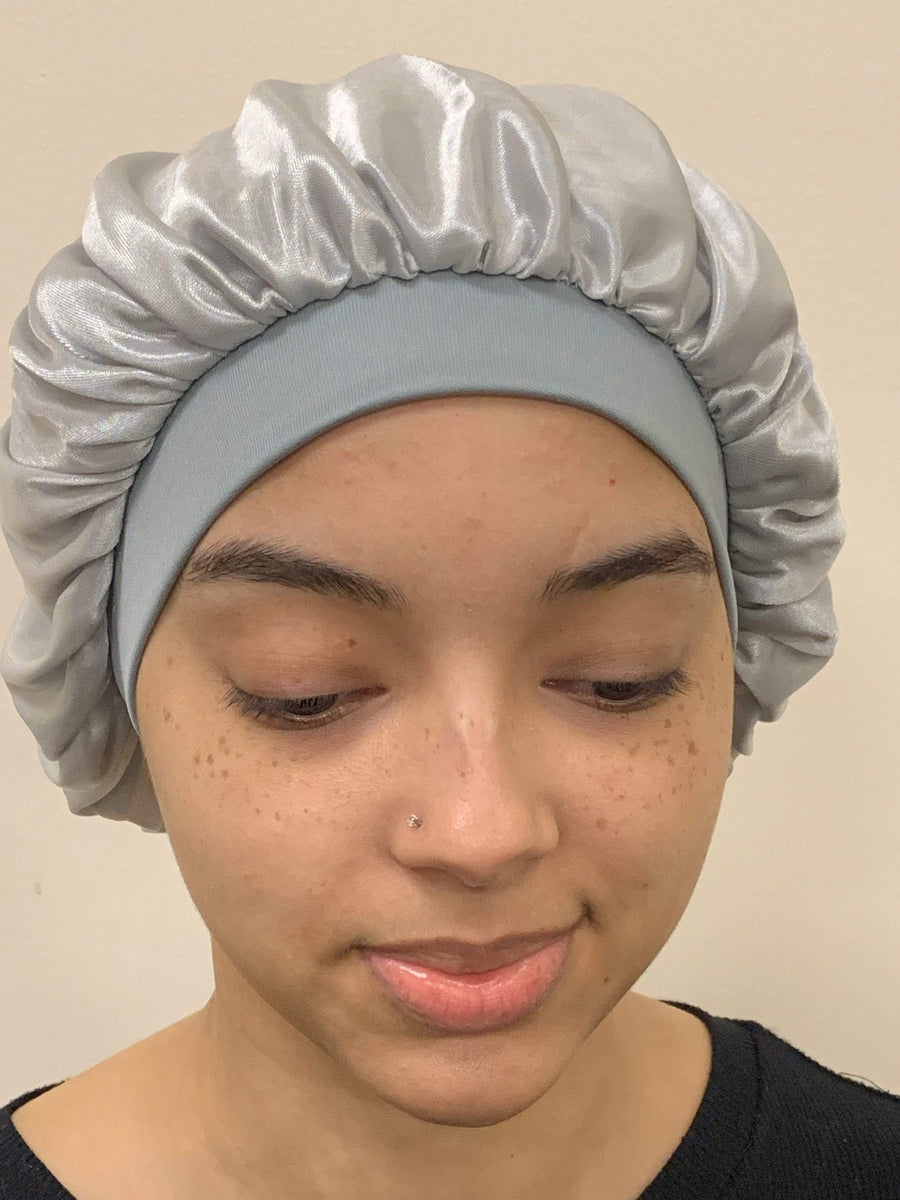 Grey Silky Satin Bonnet – Drippy Rags