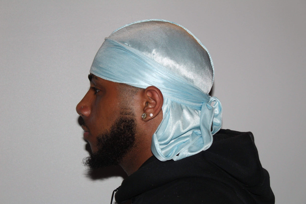 Powder Blue Silky Durag | Drippy Rags | Durags and Brushes for Waves